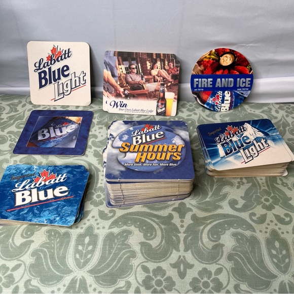 Labatt Blue Beer | Other | 7 Labatt Blue Labatt Blue Light Bar Coasters ...